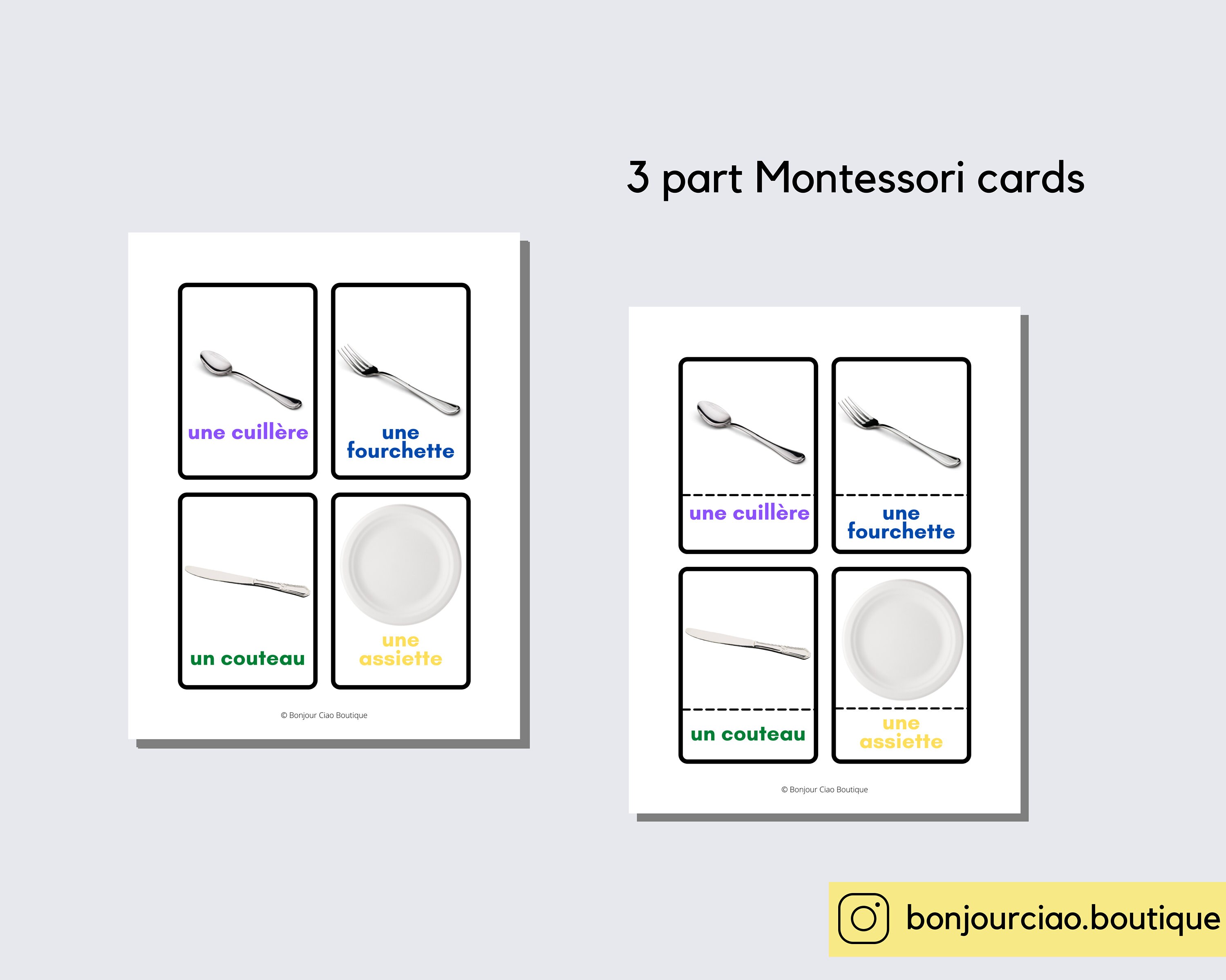 FRENCH at the Table Bundle Flashcards Full Page - Etsy
