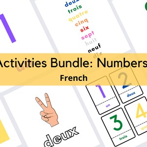 FRENCH Numbers Bundle | Flashcards, Full Page, Montessori, Matching ...