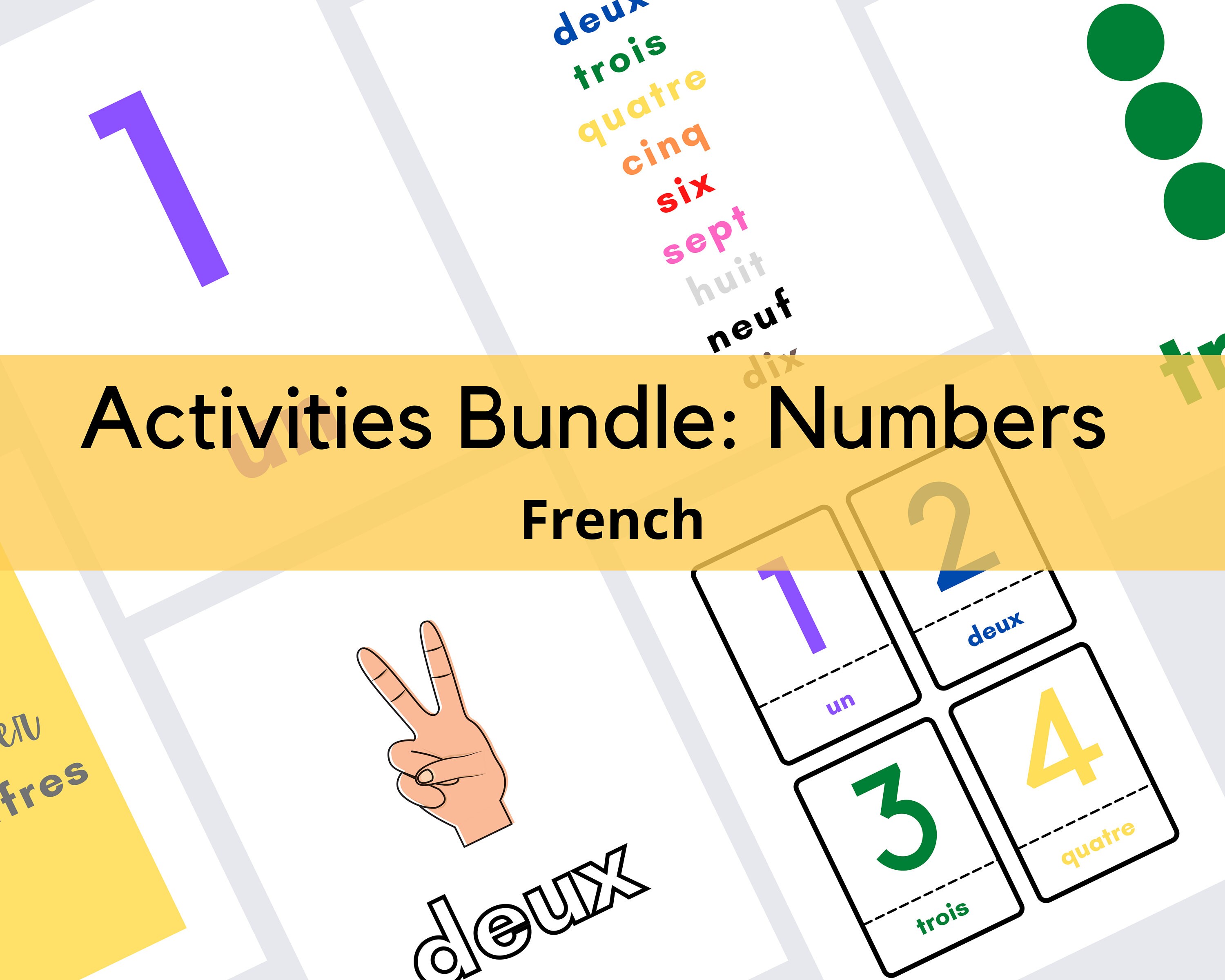 FRENCH Numbers Bundle Flashcards, Full Page, Montessori, Matching ...