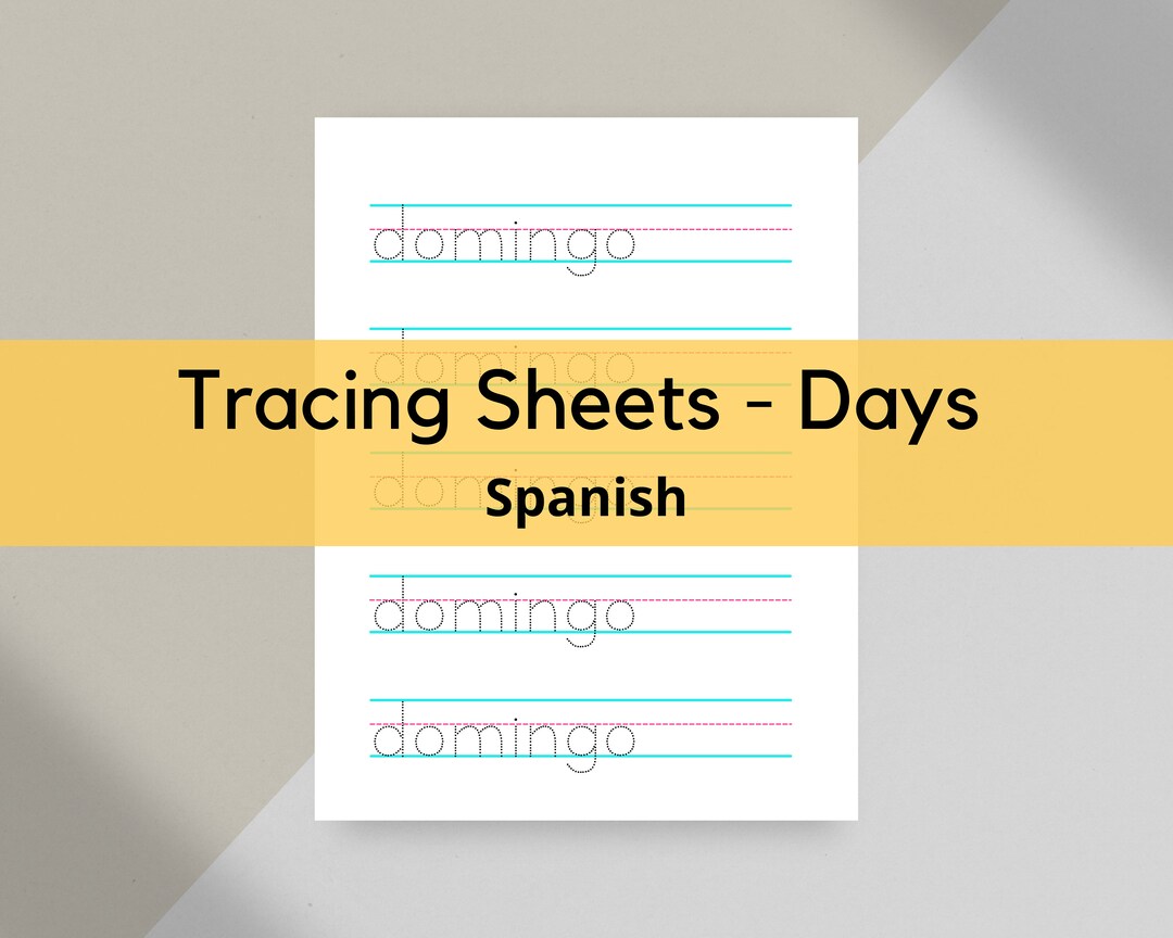 SPANISH Days of the Week Tracing Sheets | Early Learning, Educational ...