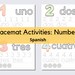 SPANISH Numbers Placemat Activity | Playdoh, Tracing, Homeschool, Early ...