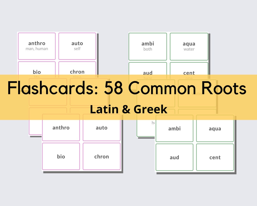 GREEK & LATIN Common Roots Flashcards | Educational Printables ...