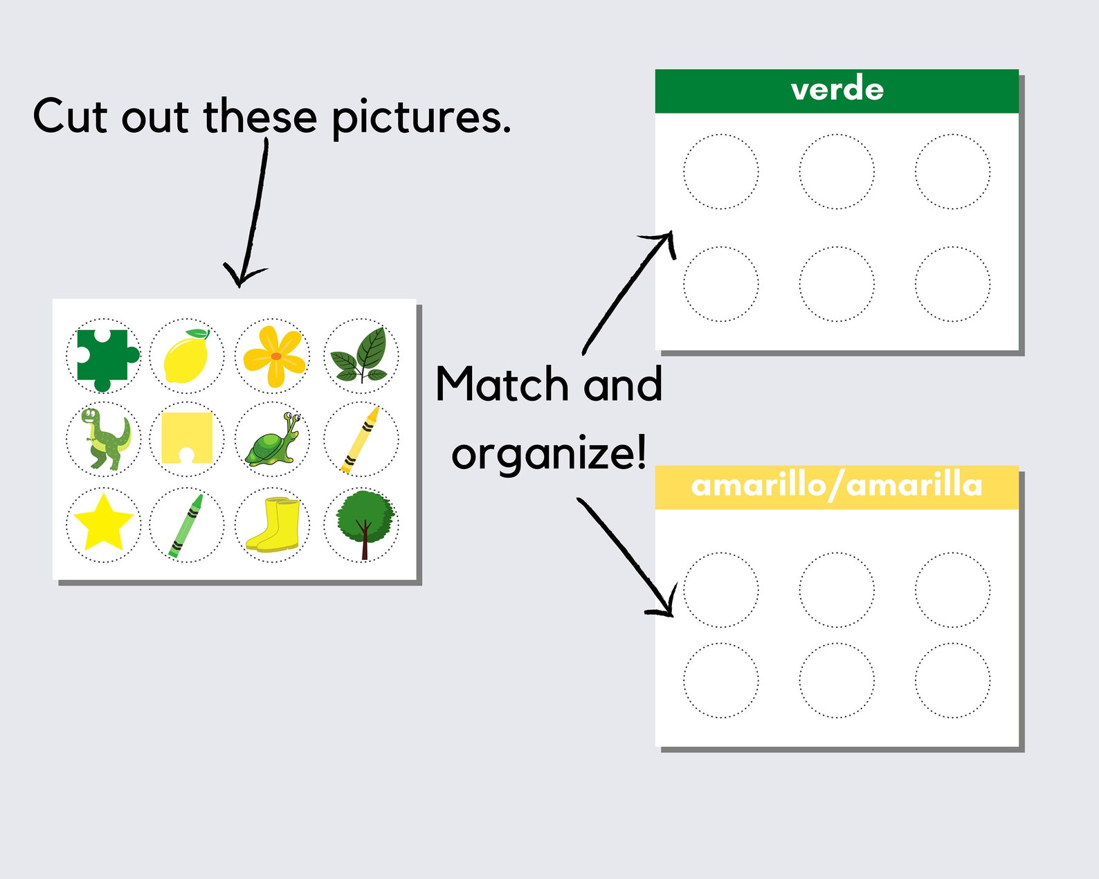 SPANISH Colors Matching Activity Matching, Homeschool, Early Learning ...