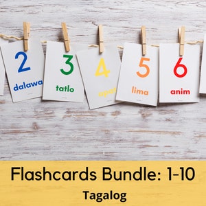 TAGALOG Numbers - Flashcards Bundle | Full Page, Montessori, Matching ...