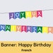 Happy Birthday / Joyeux Anniversaire Printable Banner | US Letter A4 ...