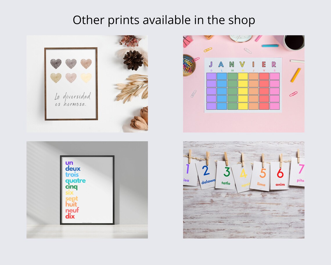 8 Print Bundle in Spanish | Greetings, Alphabet, Numbers, Shapes ...