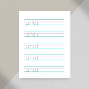 FRENCH Days of the Week Tracing Sheets Early Learning - Etsy