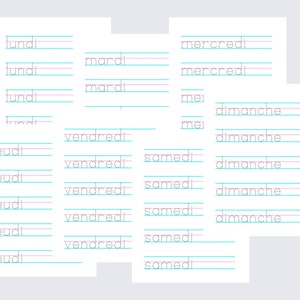 FRENCH Days of the Week Tracing Sheets | Early Learning, Educational ...