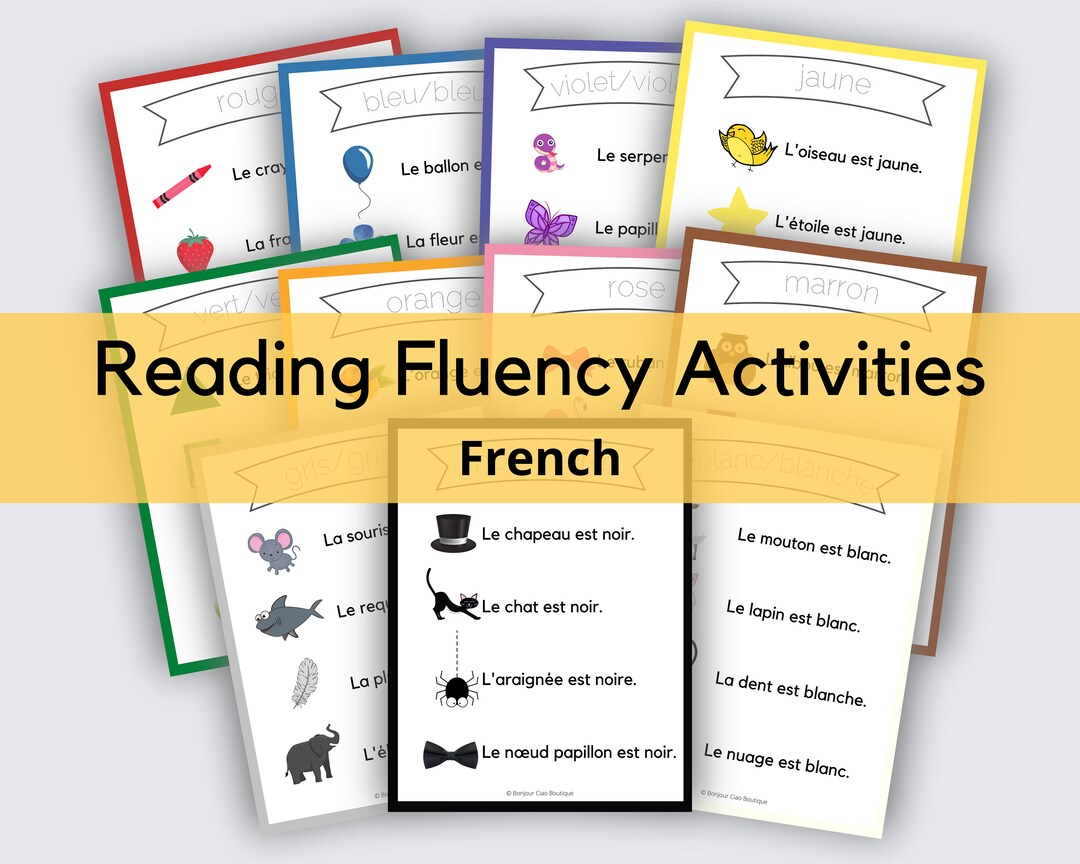 FRENCH Reading Fluency Activity | Colors, Home, Early Learning ...