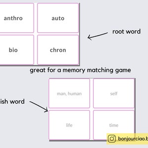 GREEK & LATIN Common Roots Flashcards Educational | Etsy