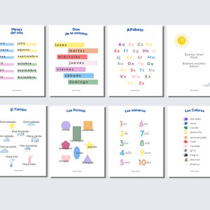 8 Print Bundle in Spanish | Greetings, Alphabet, Numbers, Shapes ...
