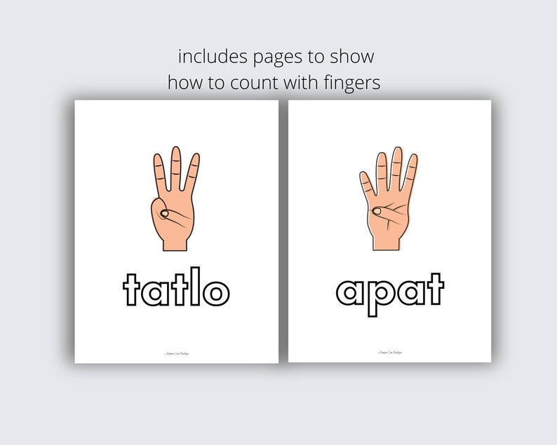 TAGALOG Numbers - Flashcards Bundle | Full Page, Montessori, Matching ...