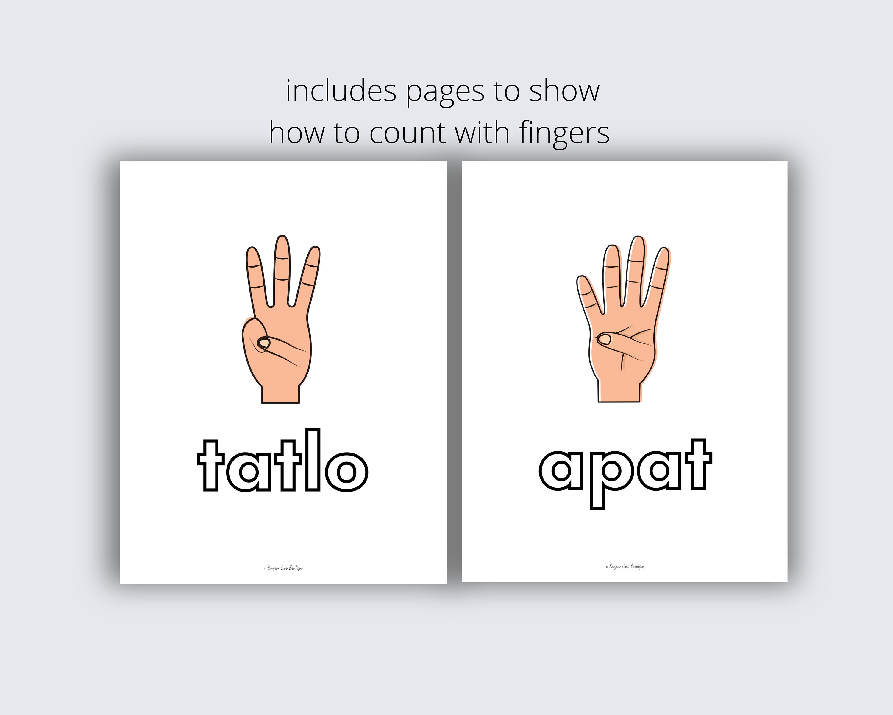 TAGALOG Numbers - Flashcards Bundle | Full Page, Montessori, Matching ...