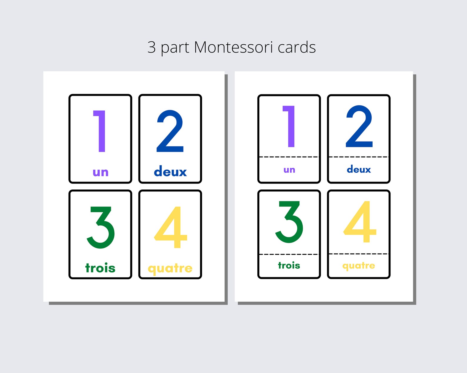 FRENCH Numbers Bundle Flashcards Full Page Montessori - Etsy