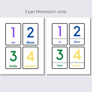 FRENCH Numbers Bundle | Flashcards, Full Page, Montessori, Matching ...