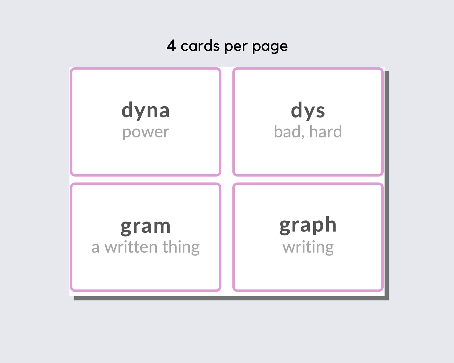 GREEK & LATIN Common Roots Flashcards | Educational Printables ...