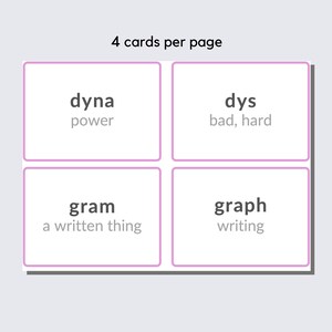 GREEK & LATIN Common Roots Flashcards | Educational Printables ...