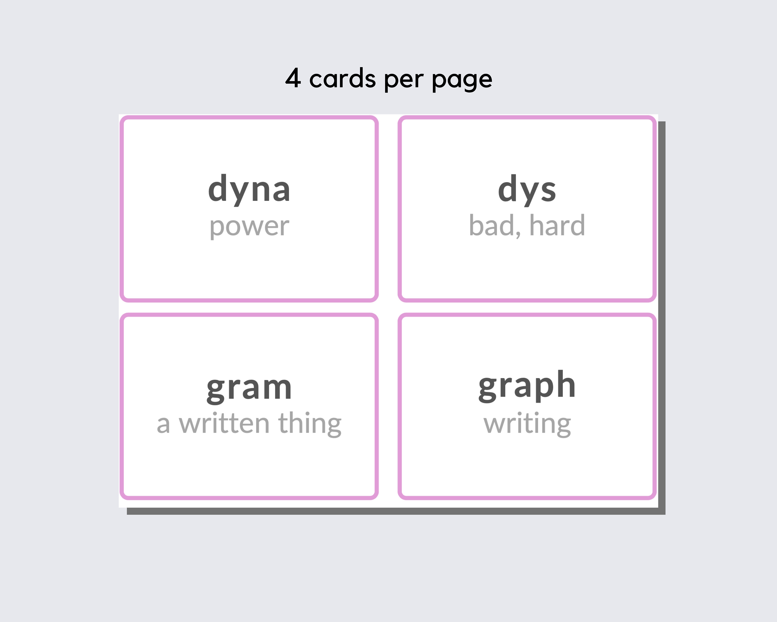 GREEK & LATIN Common Roots Flashcards | Educational Printables ...