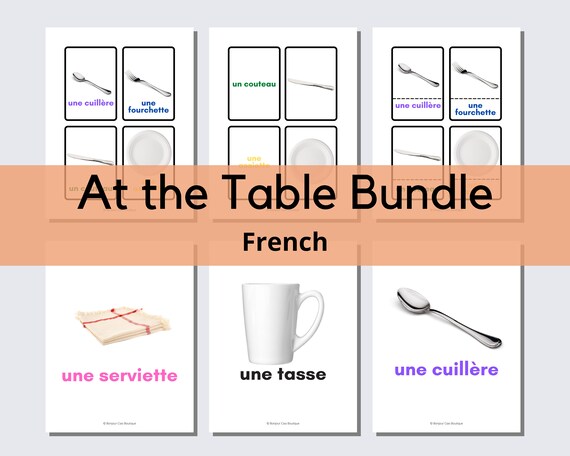 FRENCH at the Table Bundle Flashcards Full Page - Etsy
