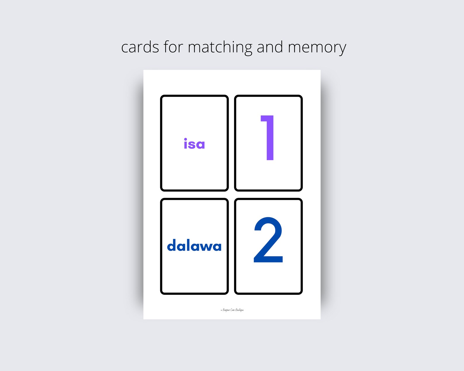 TAGALOG Numbers - Flashcards Bundle | Full Page, Montessori, Matching ...