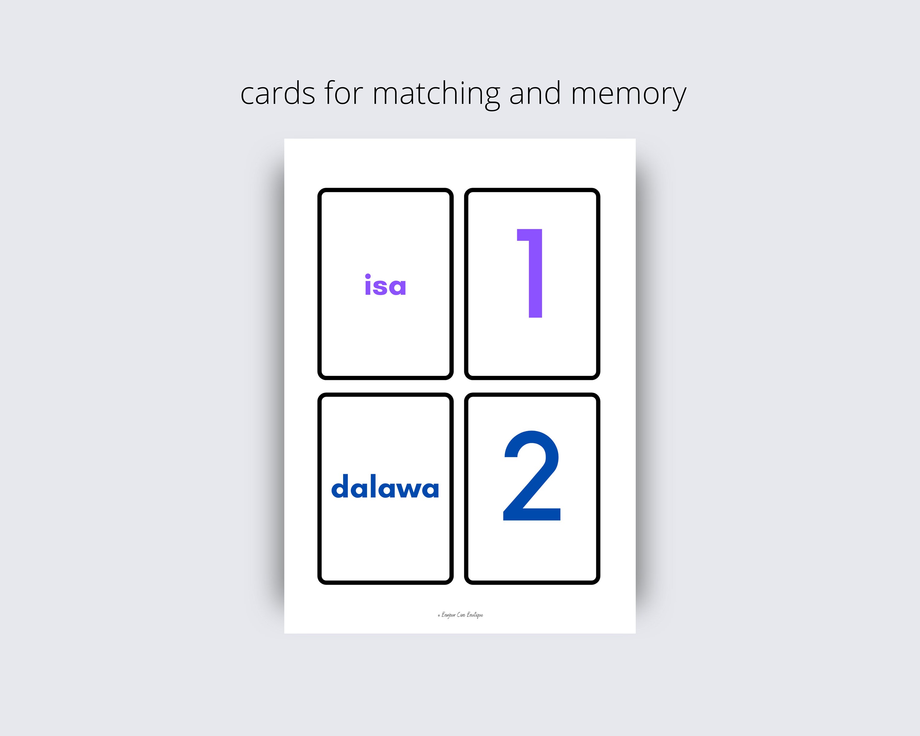 TAGALOG Numbers - Flashcards Bundle | Full Page, Montessori, Matching ...