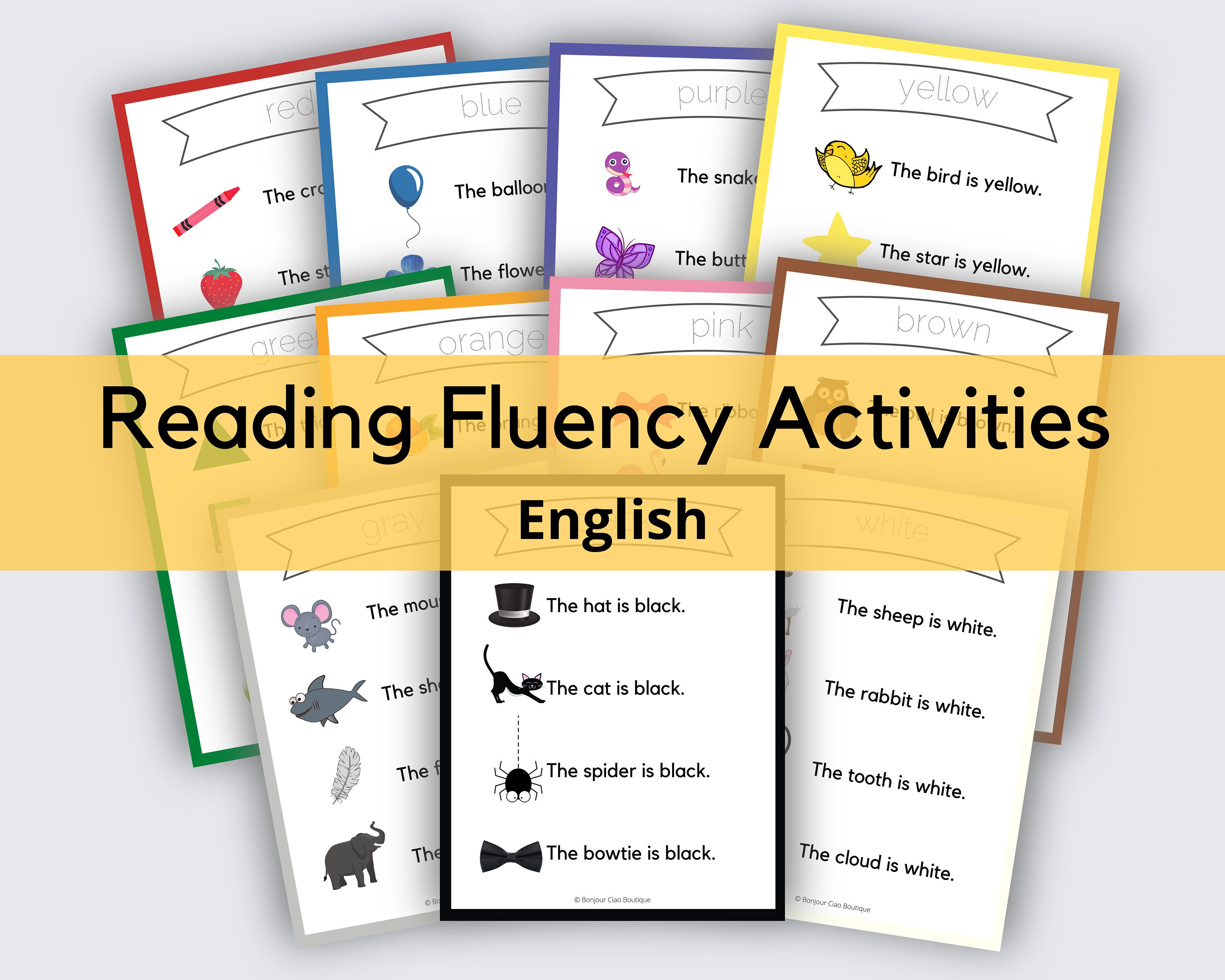 ENGLISH Reading Fluency Activity | Colors, Home, Early Learning ...