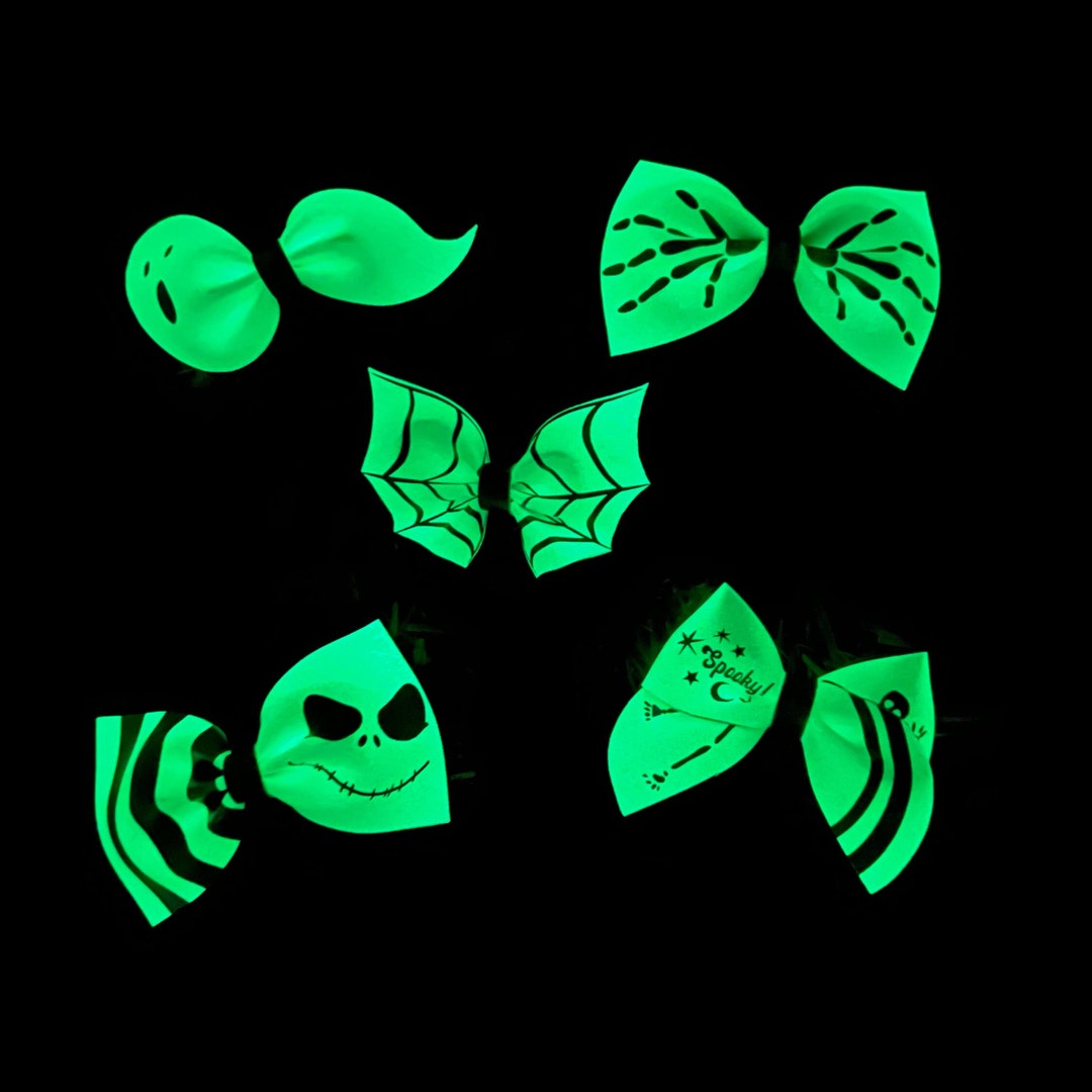 Halloween Hair Bow, Glow in the Dark Bow, Halloween Ghost Bow, Hair ...