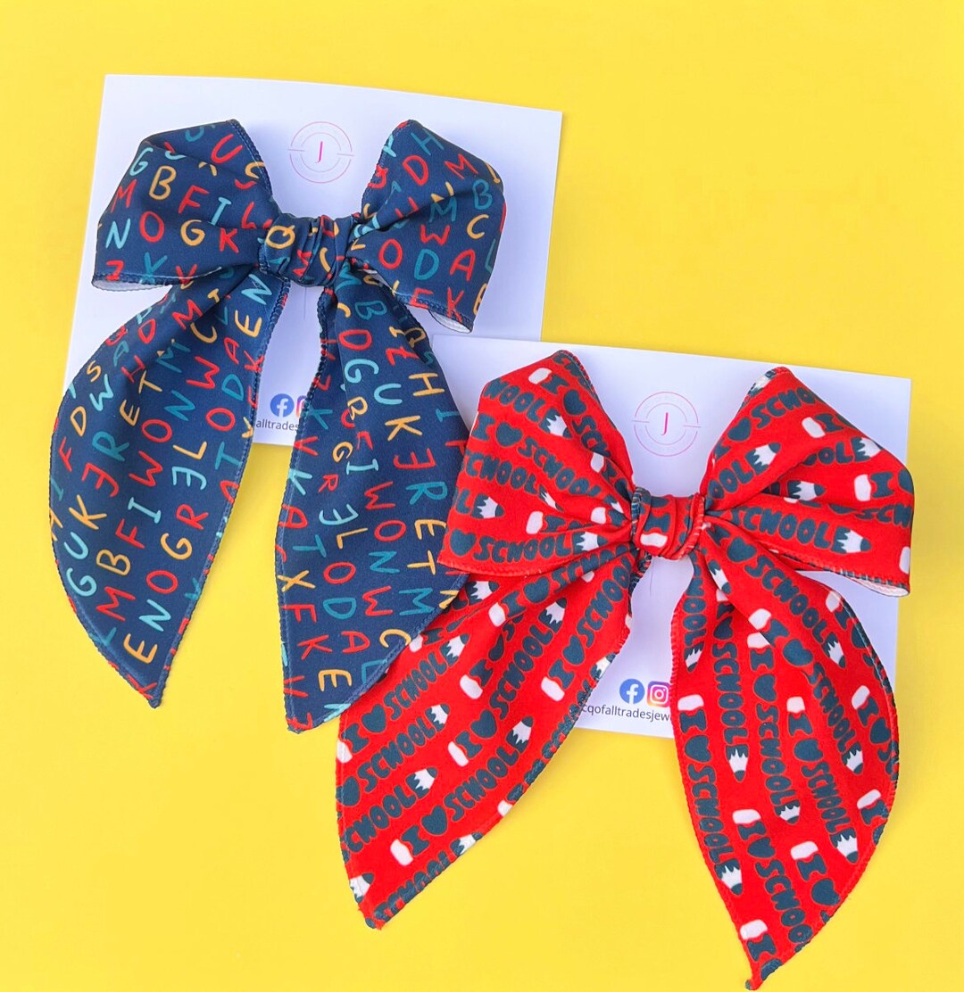 Alphabet Hair Bow: Back to School Fabric Bow - Etsy