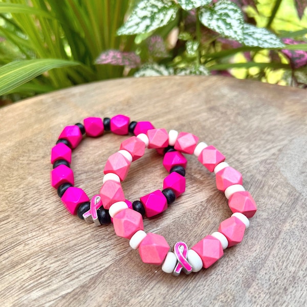 Pink Ribbon Beads - Etsy