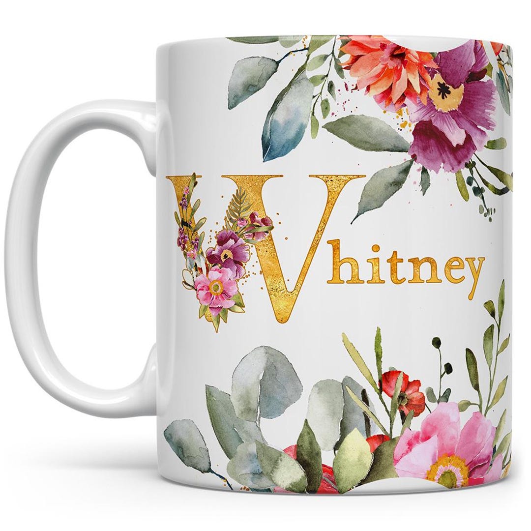 Personalized Name Mug, Custom Name Mug, Name Coffee Mug, Floral Mug ...