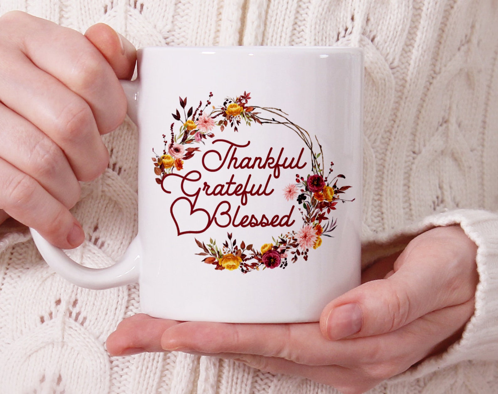 Thankful Grateful Blessed Mug Fall Mug Fall Coffee Mug - Etsy