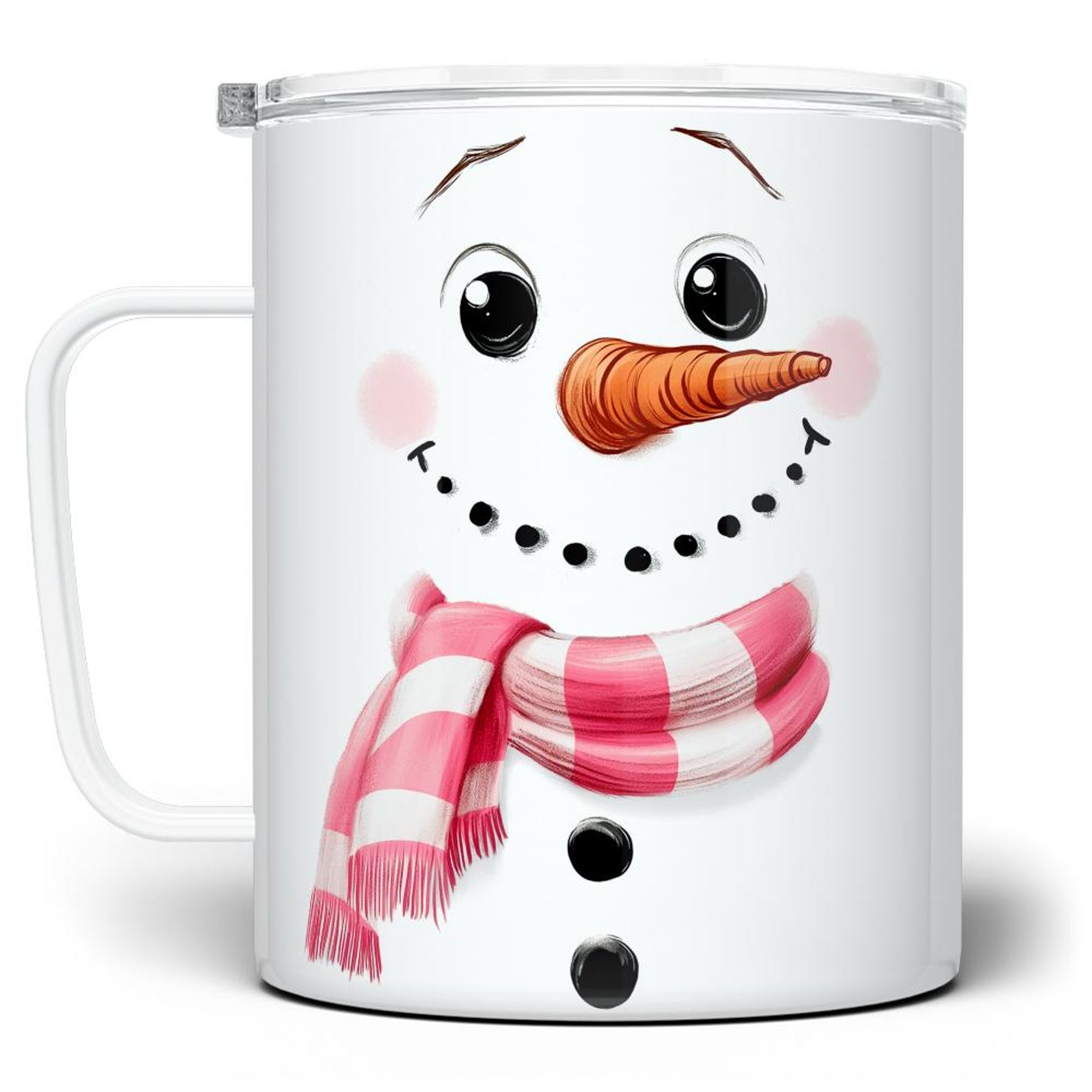 Snowman Insulated Coffee Mug With Lid, Whimsical Christmas Gift - Etsy