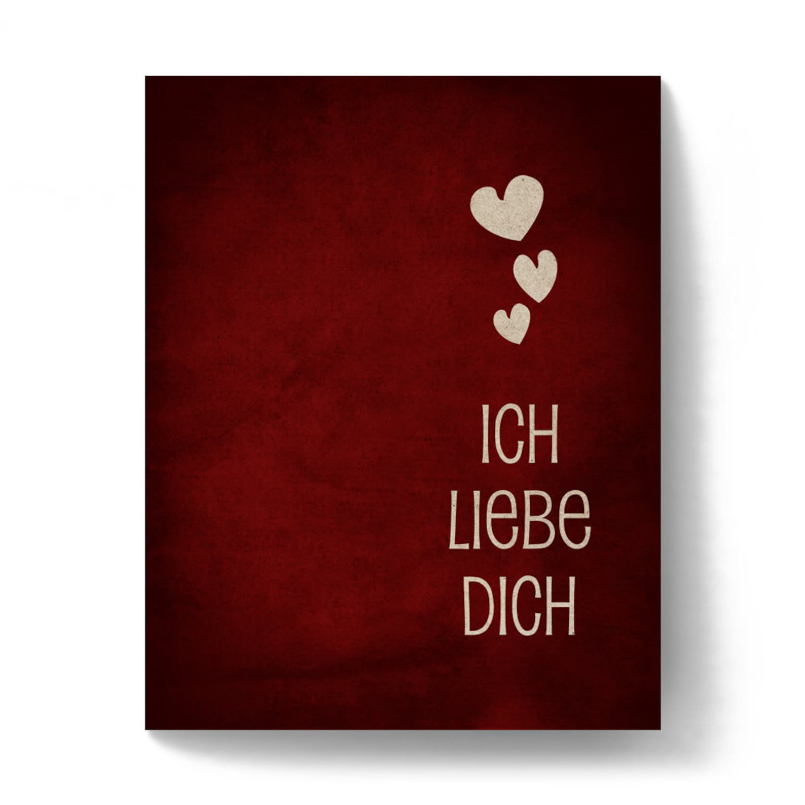 Ich Liebe Dich I Love You German Typography Poster - Etsy