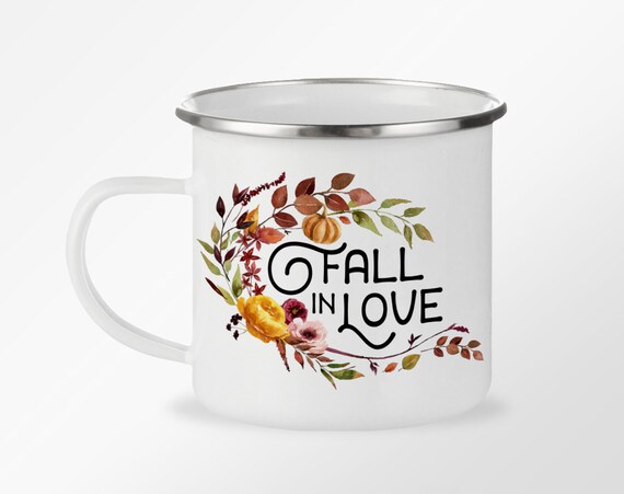 Fall Mug Camp Mug Enamel Mug Fall Coffee Mug Autumn Mug | Etsy