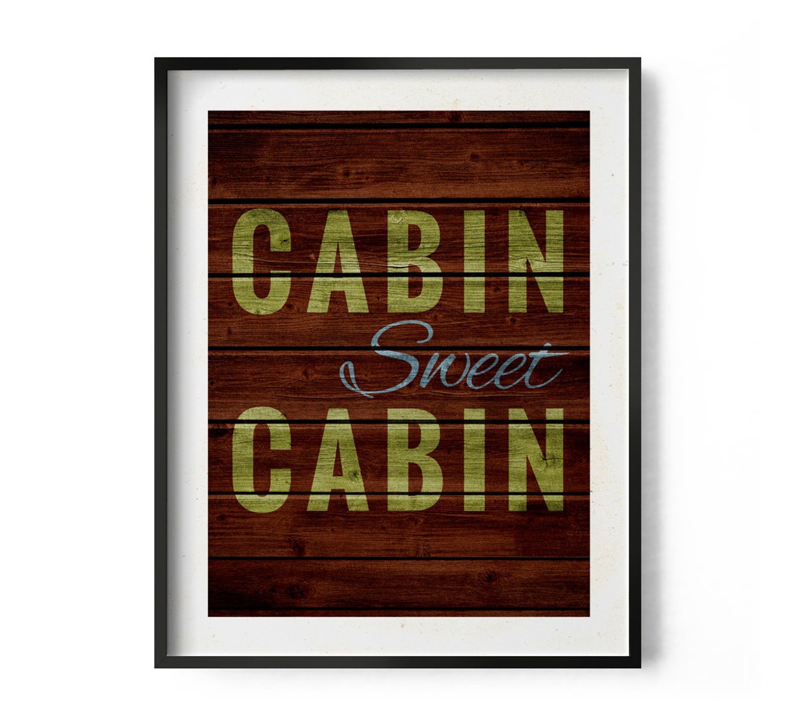 Cabin Decor Cabin Art Typography Poster Rustic Wall Art | Etsy