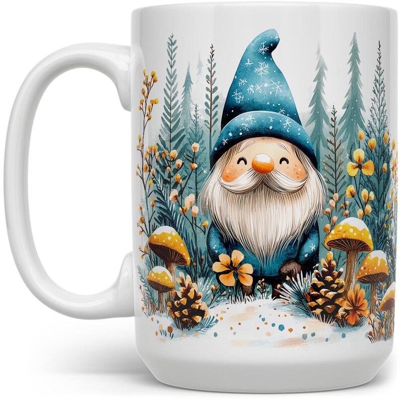 Winter Woodland Christmas Gnome Coffee Mug, Cute Festive Whimsical ...