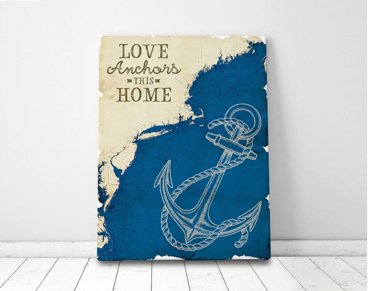 Nautical Canvas Art Nautical Canvas Decor Family Wall Art Etsy