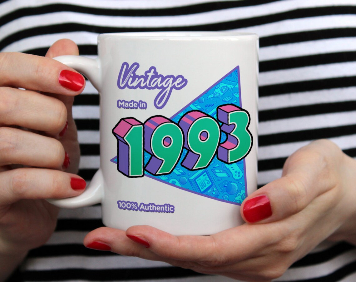 Custom Birth Year 1990's Retro Coffee Mug 90's Child | Etsy