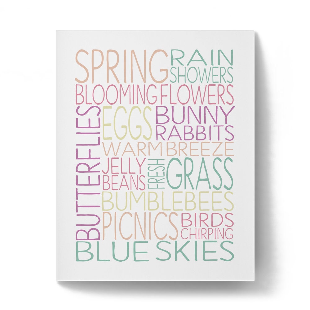 Spring Wall Art Spring Decor Spring Subway Art Spring - Etsy