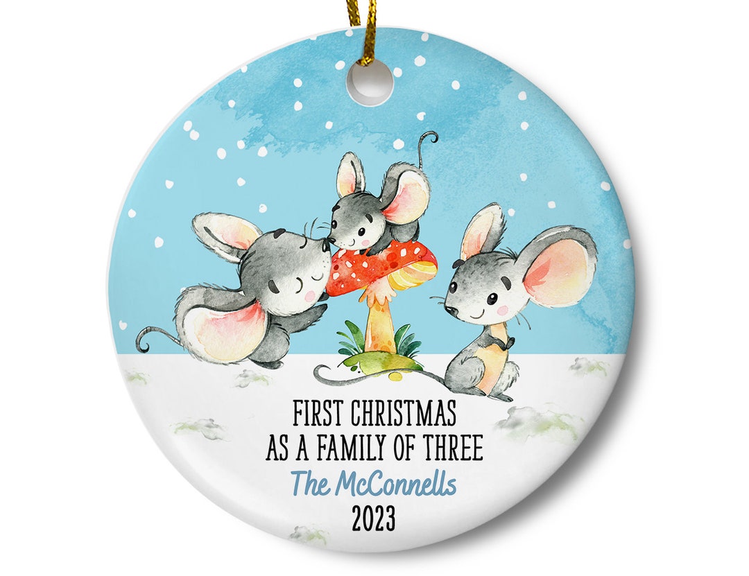 First Christmas as a Family of Three Ornament, New Parents Gift, Mommy ...