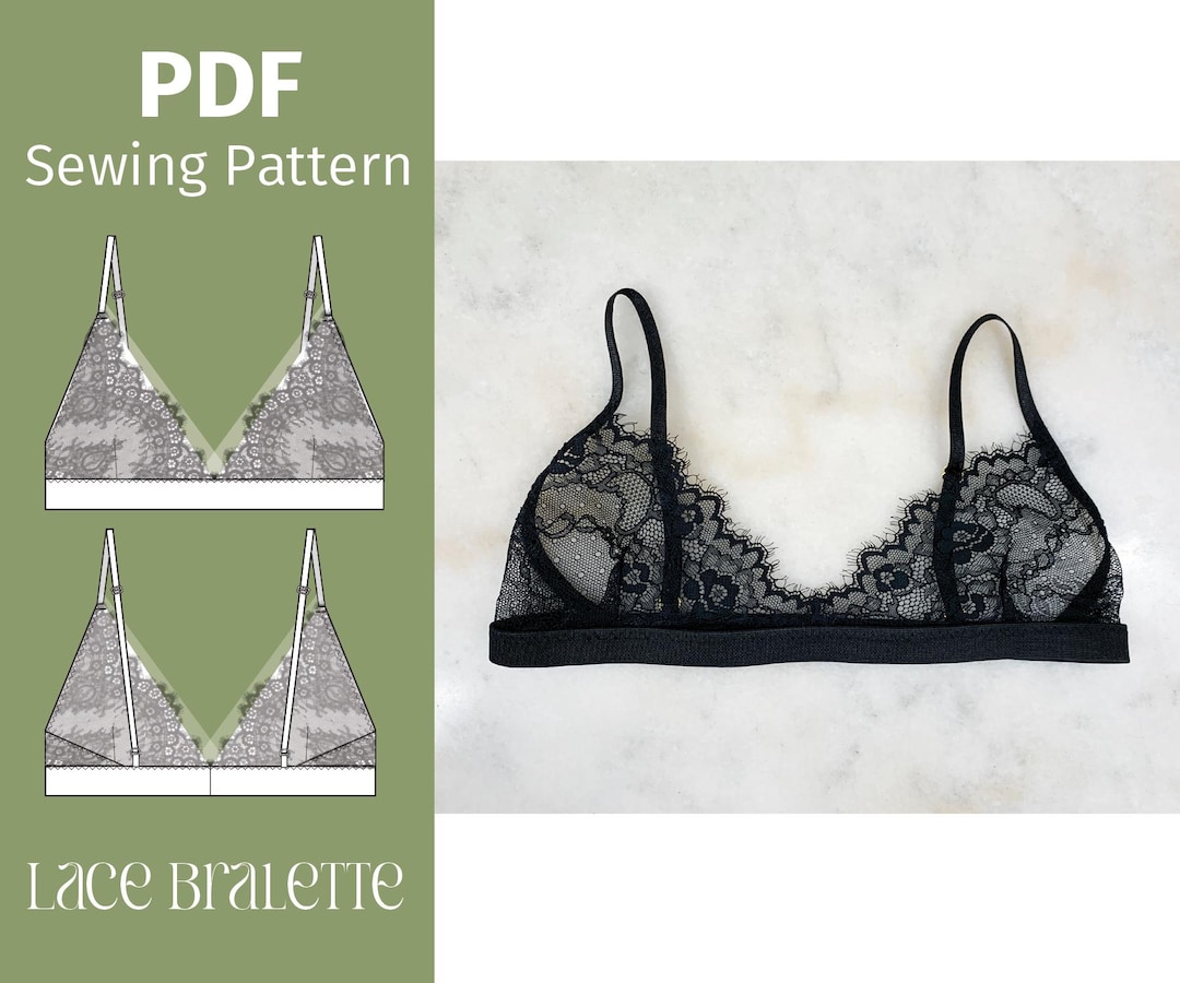 Lace Triangle Bra PDF Sewing Pattern - Lingerie Sewing Patterns ...