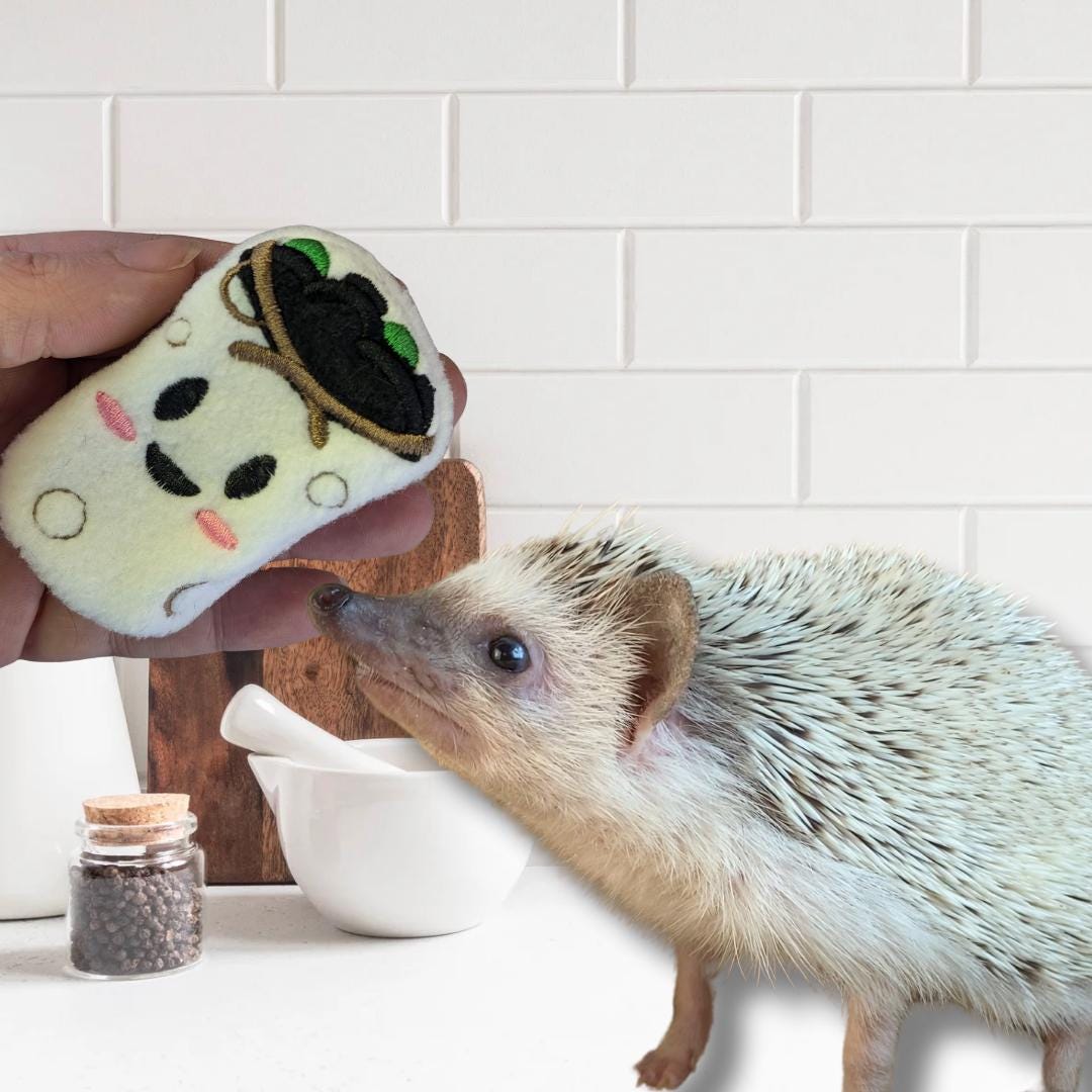 Burrito Kawaii Chibi Fleece Mint Stuffed Hedgehog Toy Small Animal Cage ...