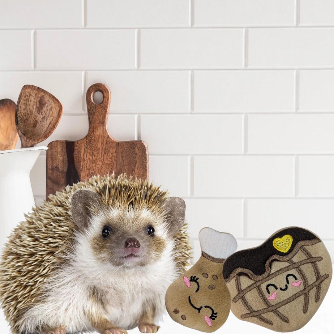 Chicken and Heart Waffle Kawaii Chibi Fleece Mint Stuffed Hedgehog Toy ...