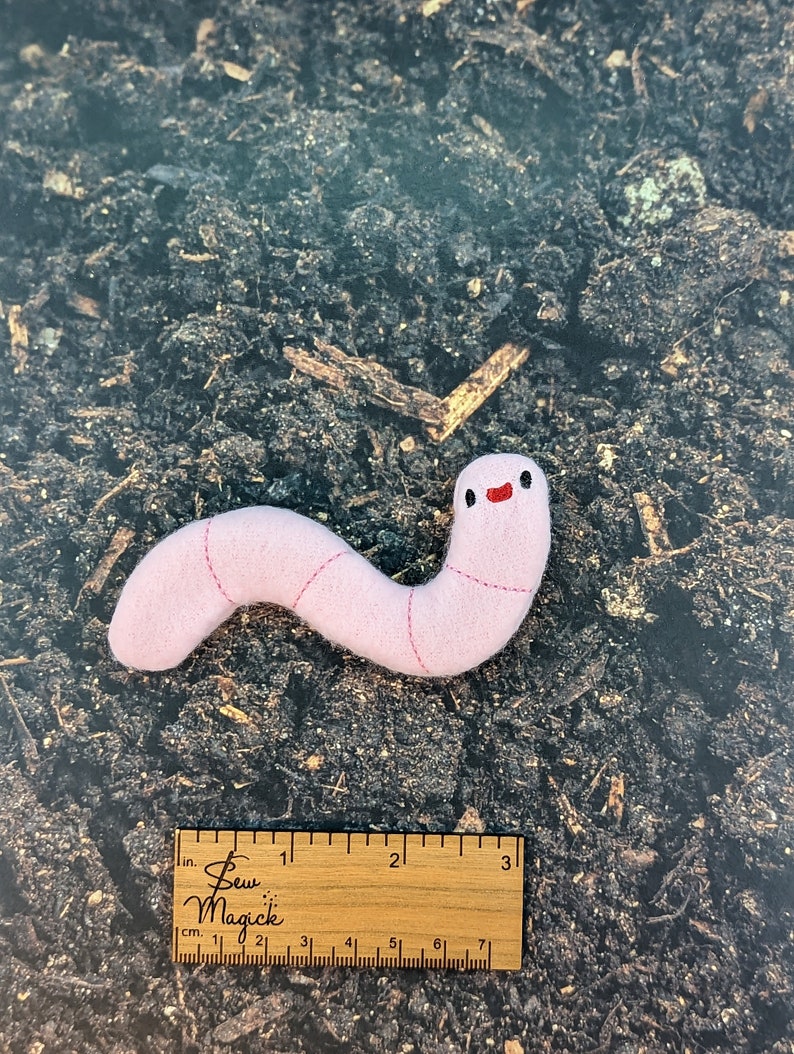 Wormiez Earthworm Superworm Chibi Kawaii Fleece Mint Stuffed Hedgehog ...