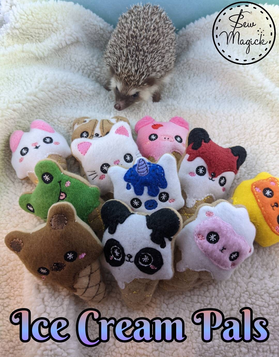 Ice Cream Pals Collection Mint Stuffed Hedgehog Toy Small Animal Cage ...