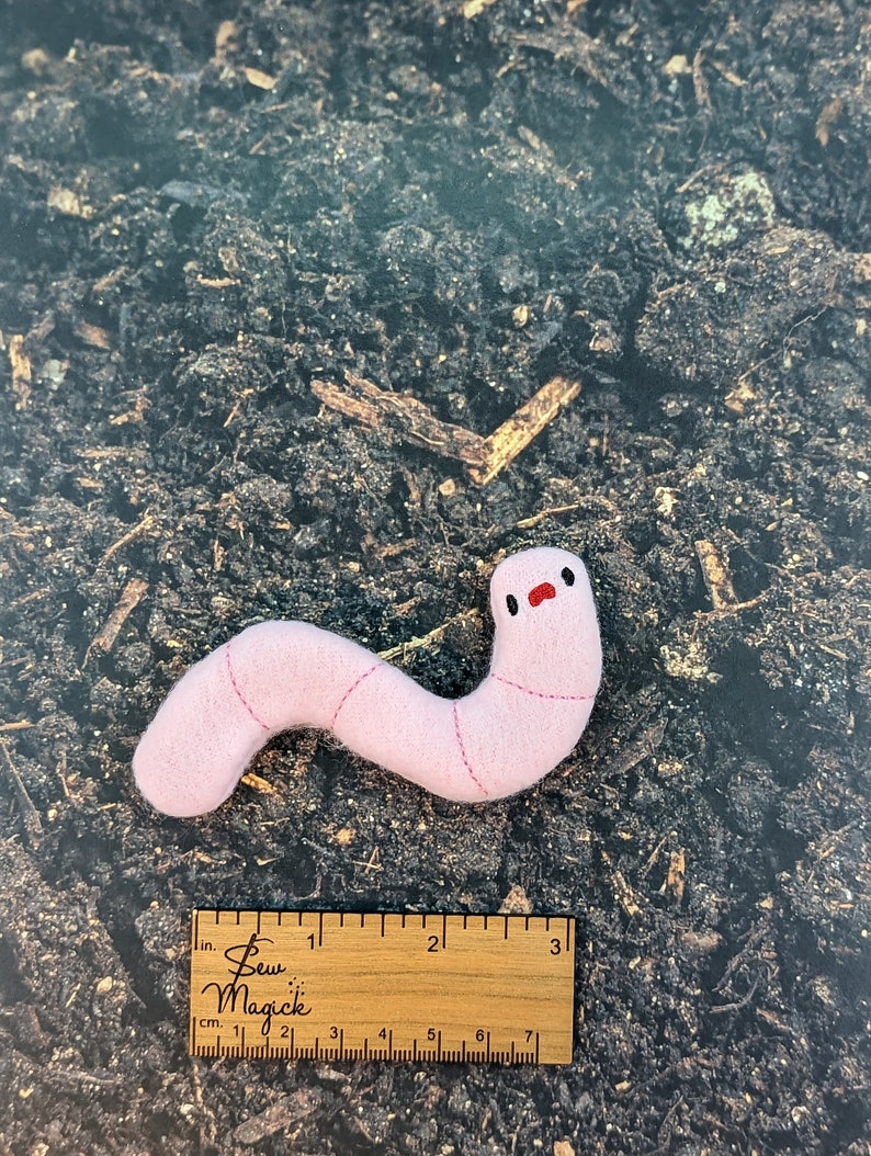 Wormiez Earthworm Superworm Chibi Kawaii Fleece Mint Stuffed Hedgehog ...