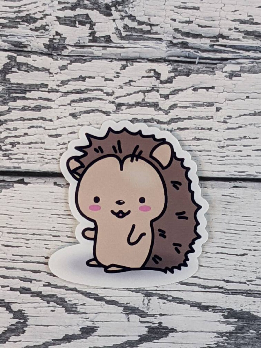 Waving Hedgehog Sticker Kawaii Chibi Hedgie Vinyl Decal - Etsy