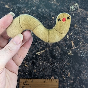 Wormiez Earthworm Superworm Chibi Kawaii Fleece Mint Stuffed Hedgehog ...