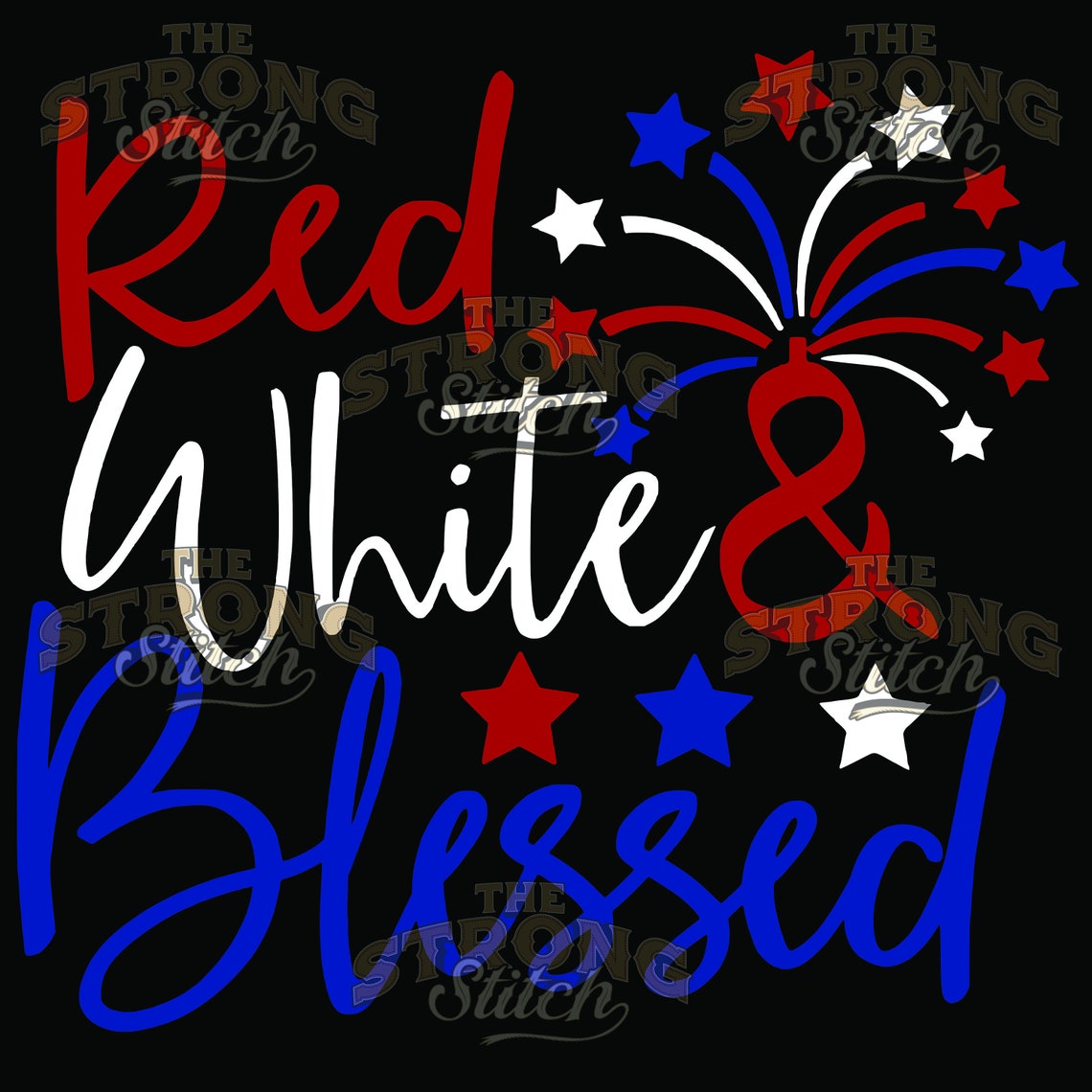 Red White Blessed 300dpi PNG Digital Print - Etsy