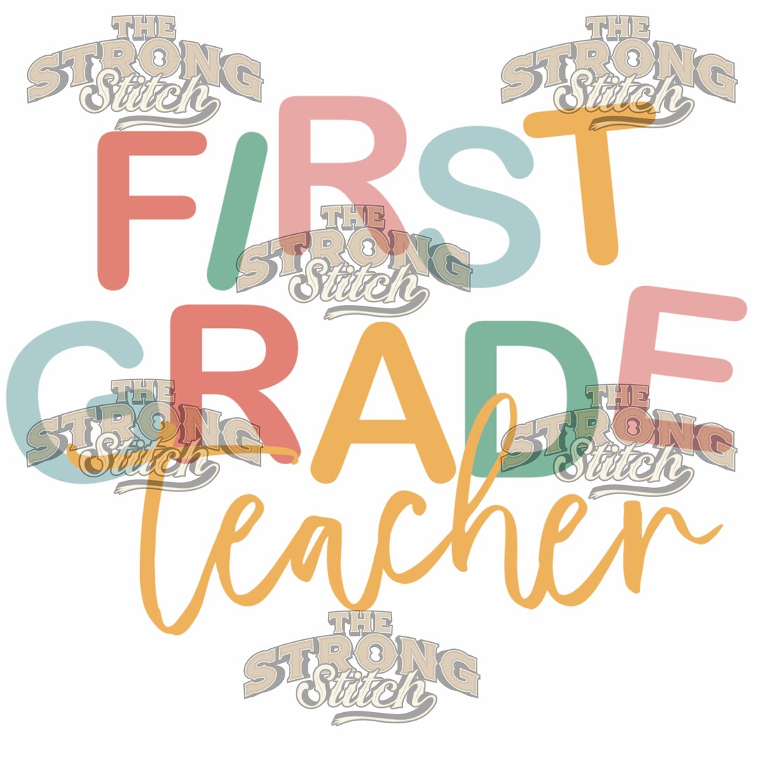 First Grade Teacher Colorful 300dpi PNG Digital Print - Etsy